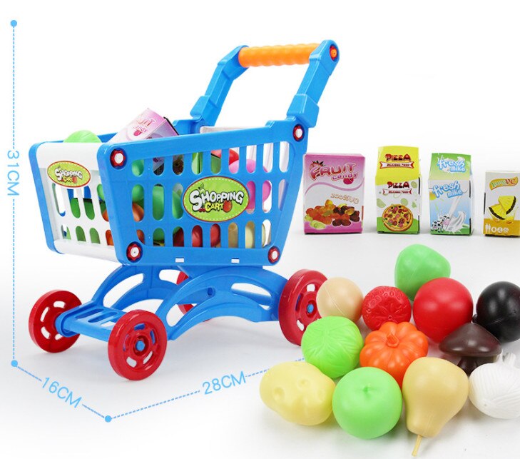 31CM Mini Shopping Cart Toys for Children with Ful... – Grandado