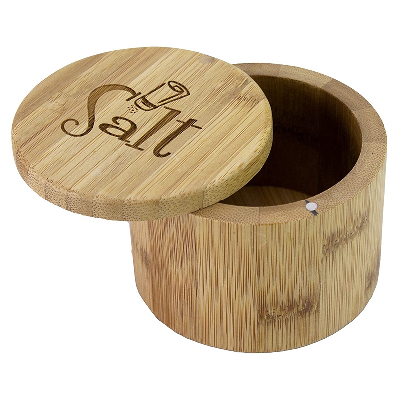 -Salt Box,Bamboo Salt Bamboo Storage Box With Magn... – Grandado