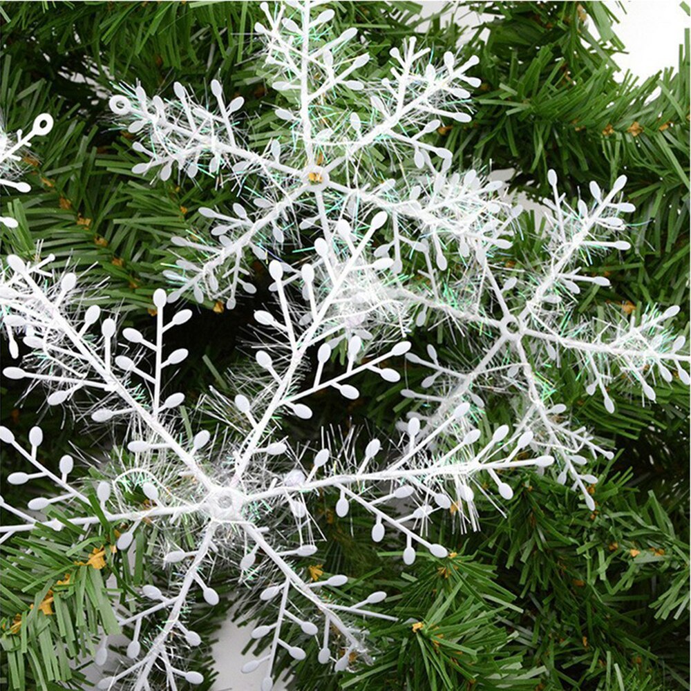 3Pcs Christmas Tree Ornaments White Snowflake Hous... – Vicedeal