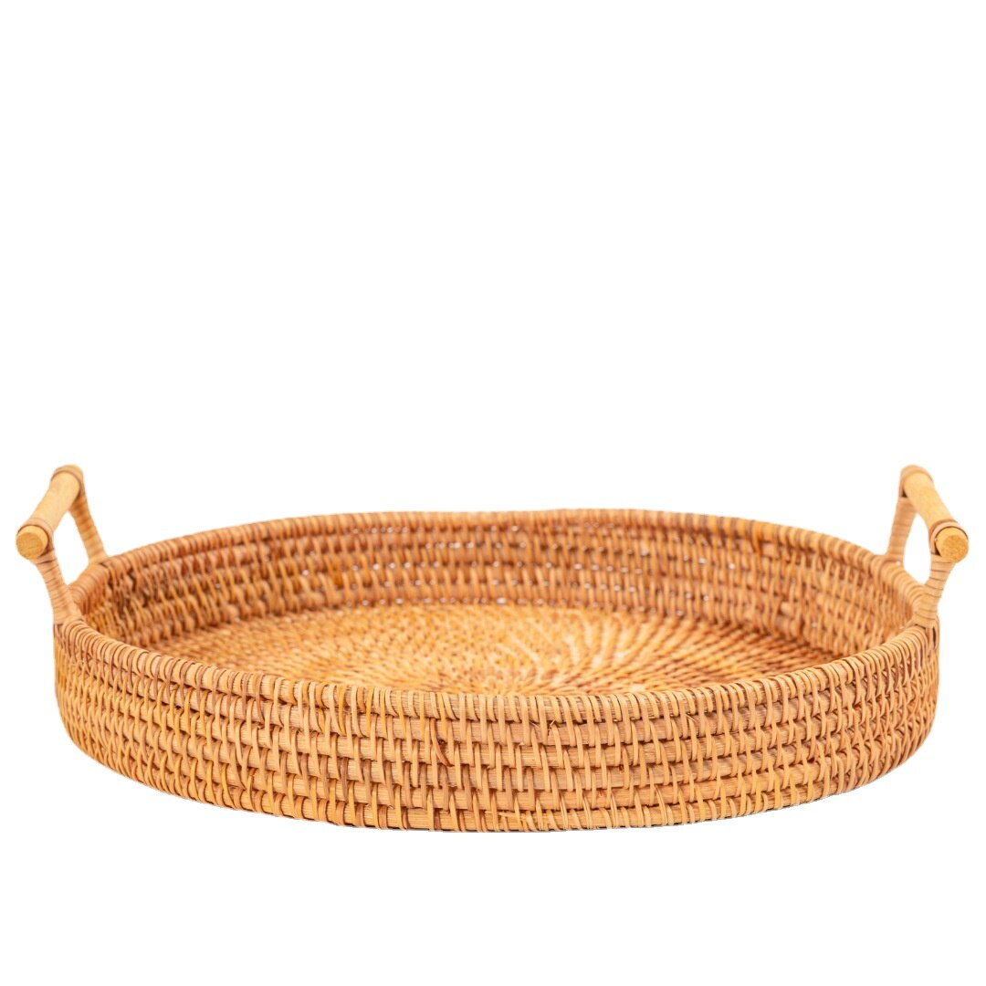 Dessert tray Breakfast plate Handmade Rattan Porta... – Grandado Dessert tray Breakfast plate Handmade Rattan Porta... – Grandado