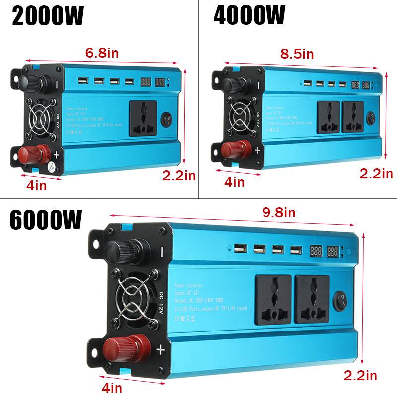 Dc 12v til ac 220v solar inverter 2000w 4000w 600... – Vicedeal