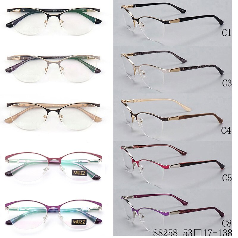 Cat Eye Style Women Optical Glasses Frames Metal G... – Vicedeal