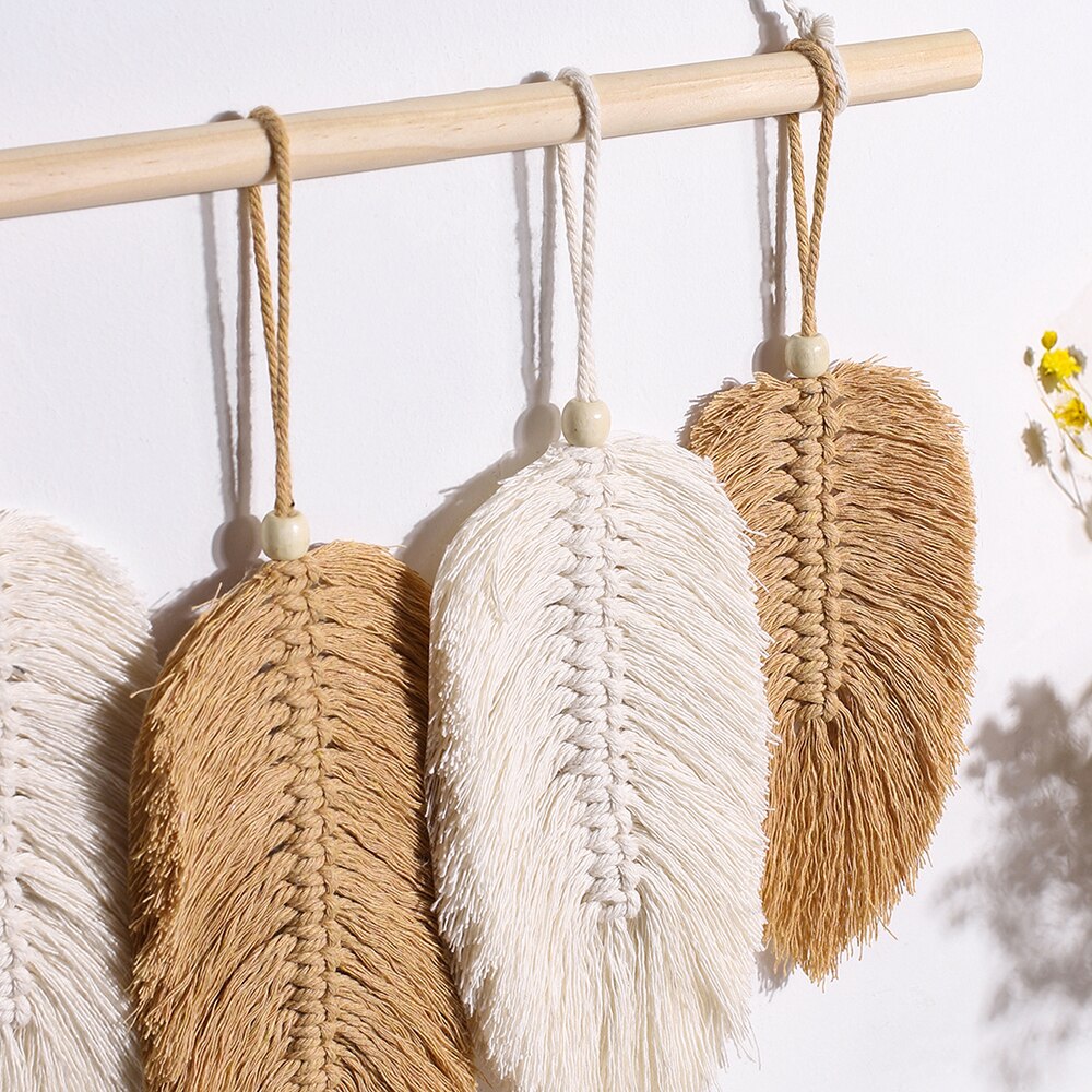 Blad macrame vägghängande boho rum heminredning vä... – Grandado