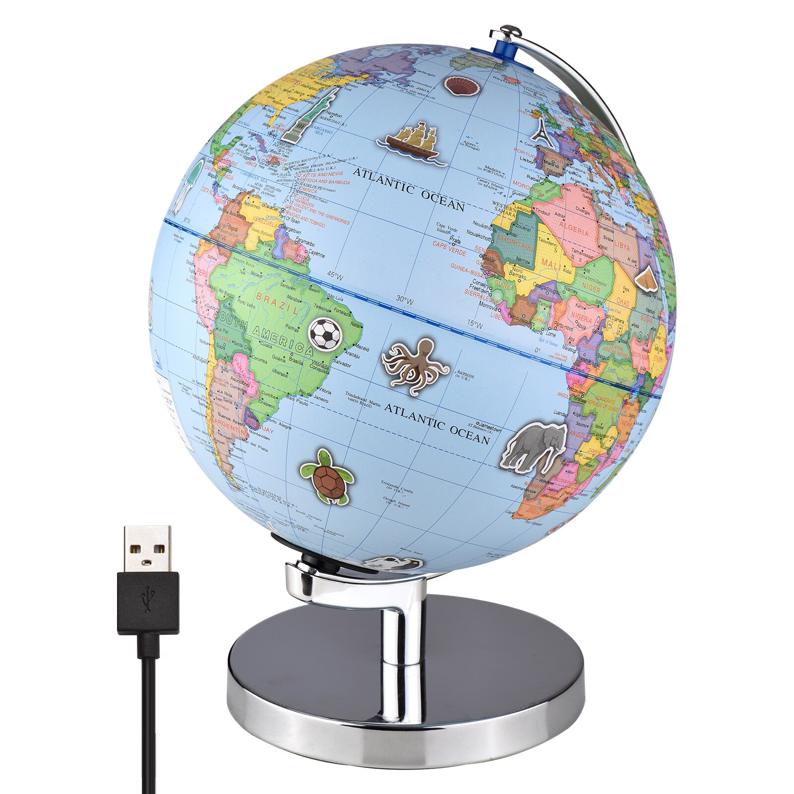 World Globe Illuminated AR Globe with Stand Educat... – Grandado