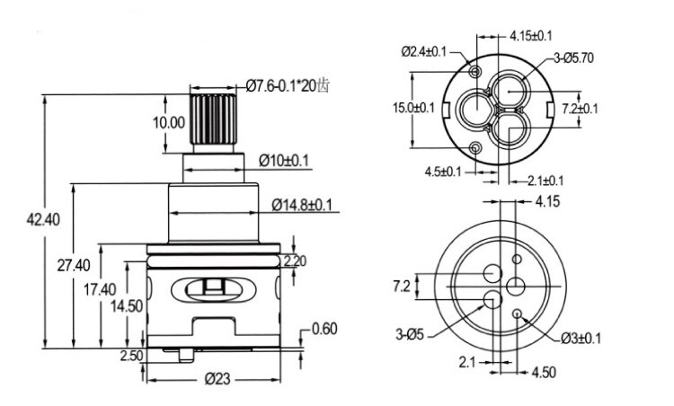 22MM Shower Faucet Spool Third Gear Ceramic Spool ... – Vicedeal