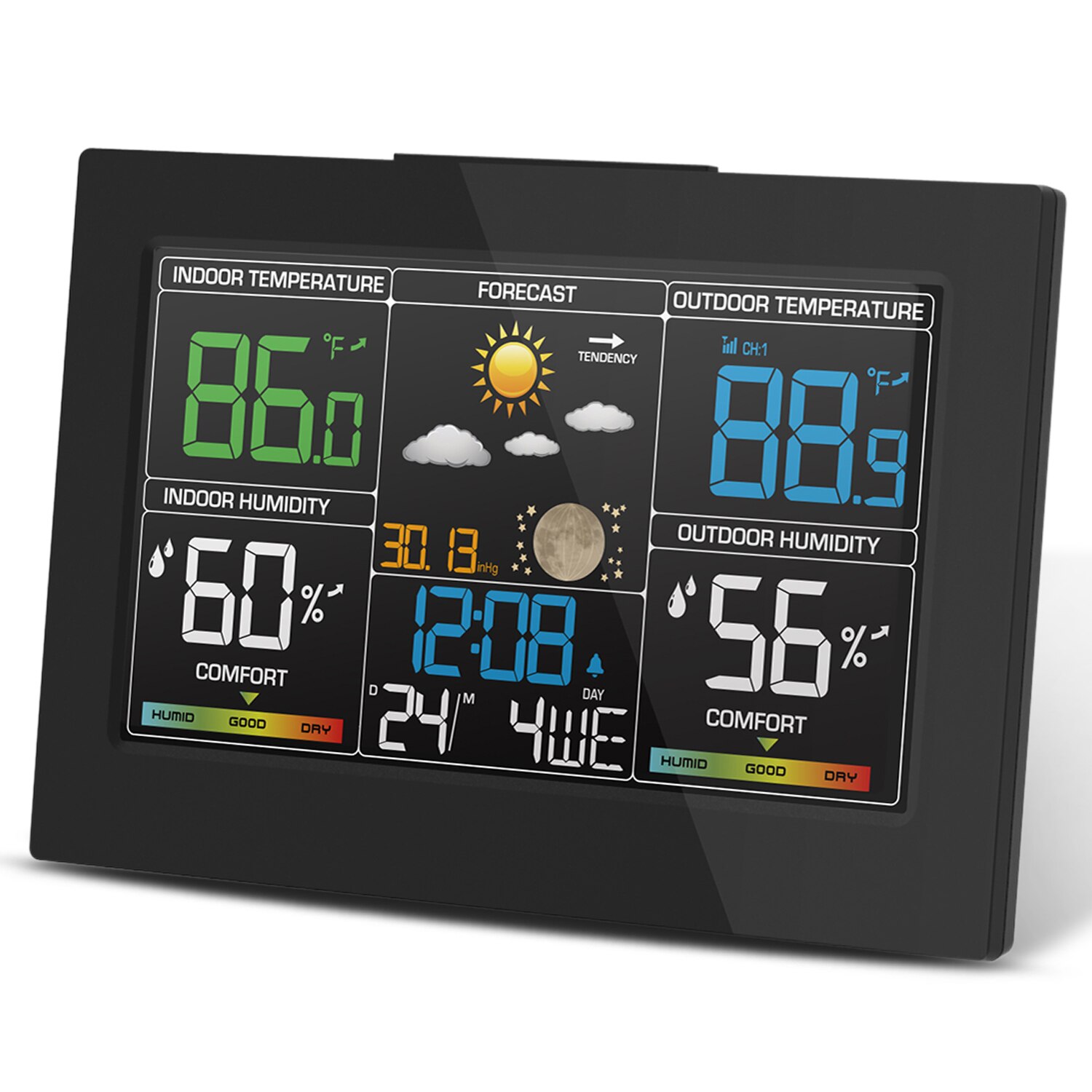 Geevon LED Digital Wecker Wetter Station Tisch Uhr... – Grandado
