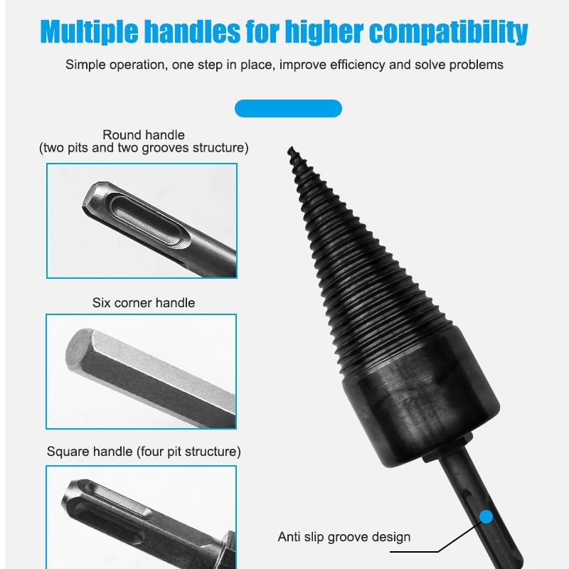 32/38/42/45mm Wood Splitter Cone Drill Efficient D... – Vicedeal