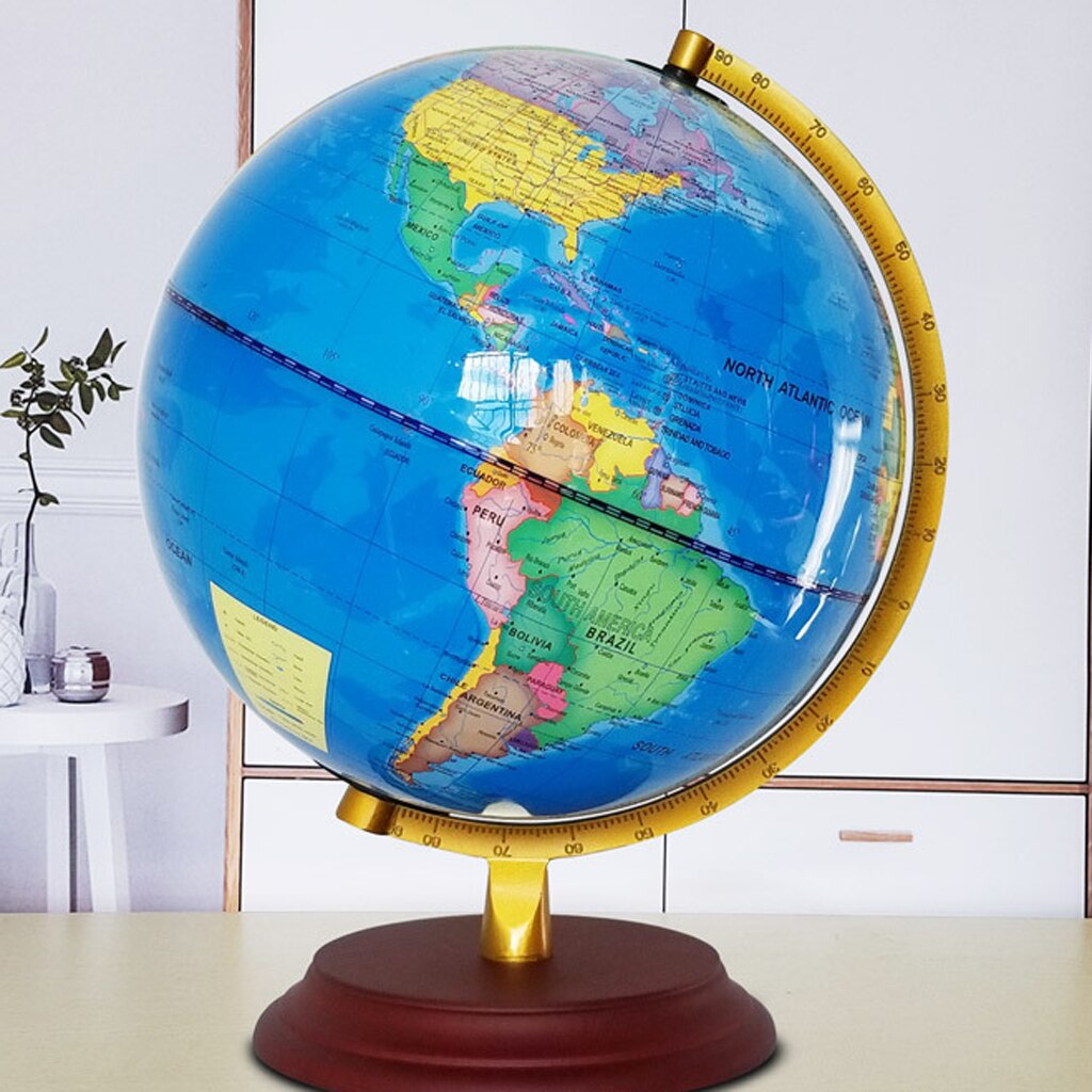 Blue Geography World Globe with Scale Stand Home/ ... – Grandado