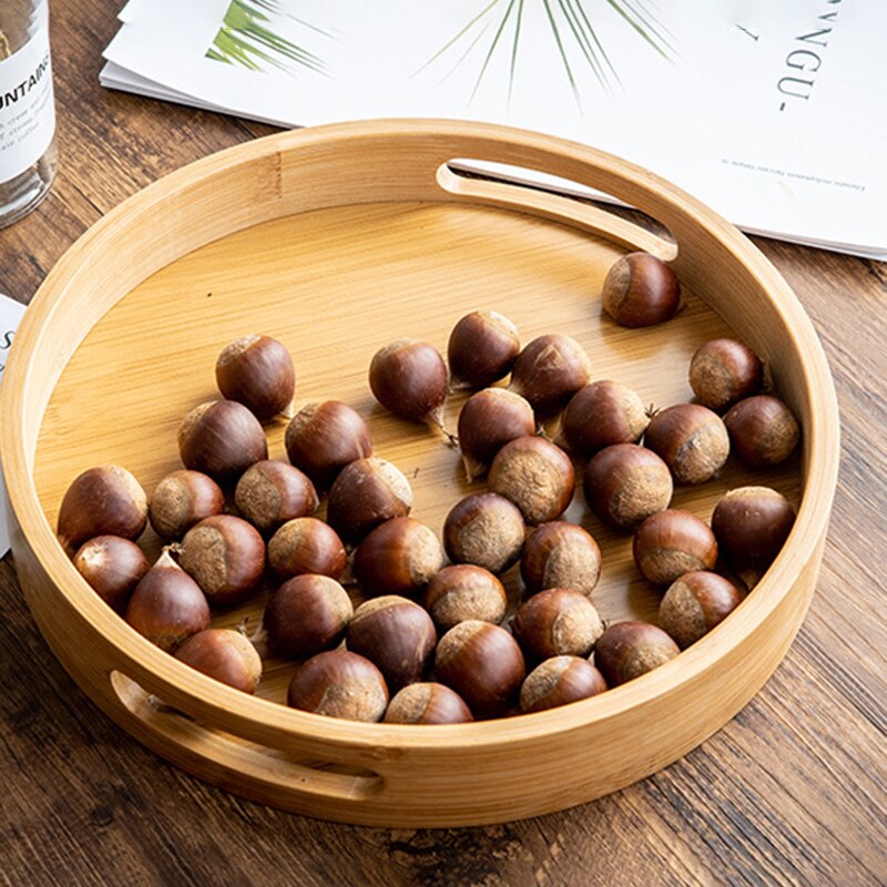 Japanese Style Round Tea Tray Food Serving Plate B... – Grandado