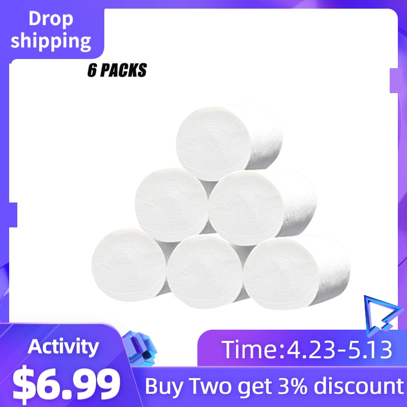 6 pcs/bag 4ply White Toilet Tissue Hollow Replacem... – Grandado