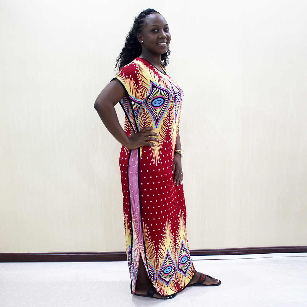 African Dashiki Traditional Print Maroon Color Sho... – Grandado