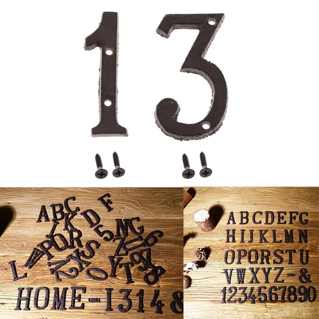 2pcs Cast Wrought Iron House Office Door Number Si... – Grandado