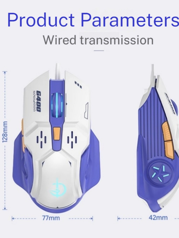Wired Silent Mech Gaming Mouse Rgb Light Effect 4-... – Grandado
