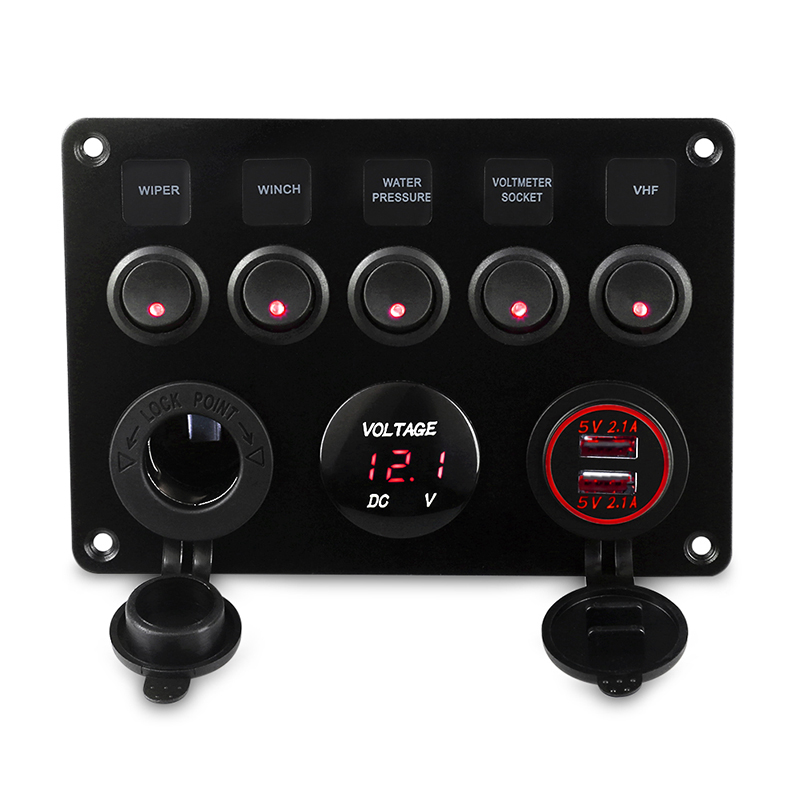 5 Gang Marine Boat Switch Panel Led Waterproof Cir... – Vicedeal