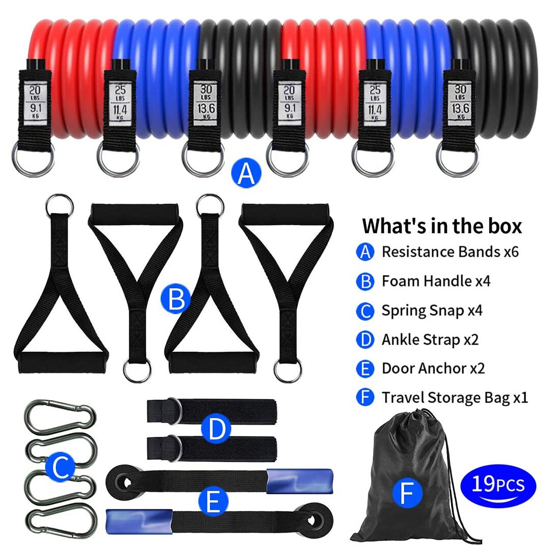 Resistance Bands Set Pull Up Exercise Bands Handle... – Grandado