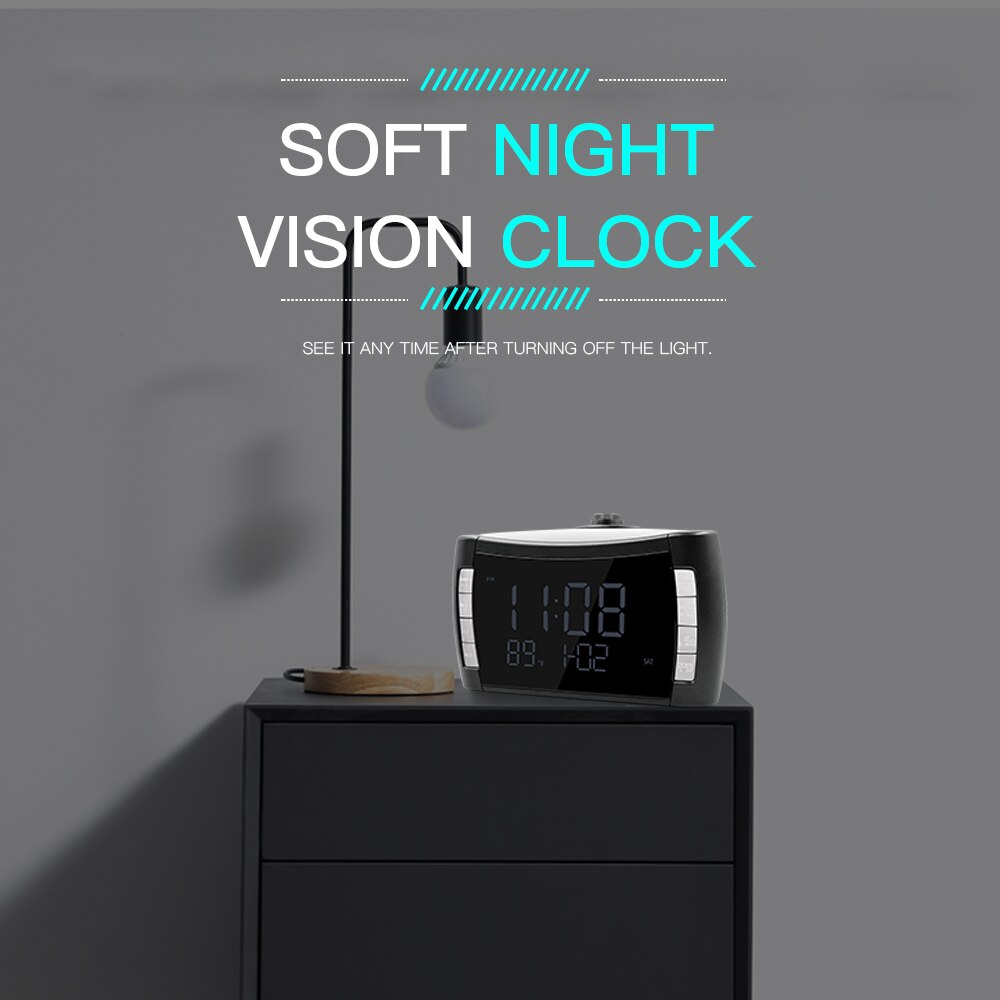 Digital alarm clock wake up light projection clock... – Vicedeal