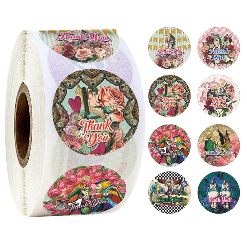 Dank U Stickers Roll Sticker Ronde Natuurlijke Kra... – Grandado