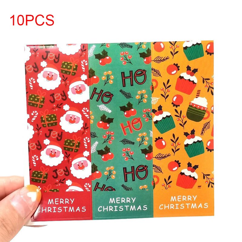 10Pcs 90*30MM Merry Christmas Rectangle Santa Clau... – Grandado