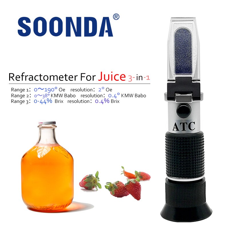 3-In-1 Refractometer Voor Vruchtensap 0-190 ° Oe T... – Grandado