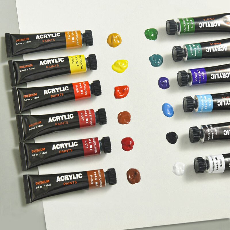 12/24Colors 12ML Acrylic Paints Set Advanced Wall ... – Grandado