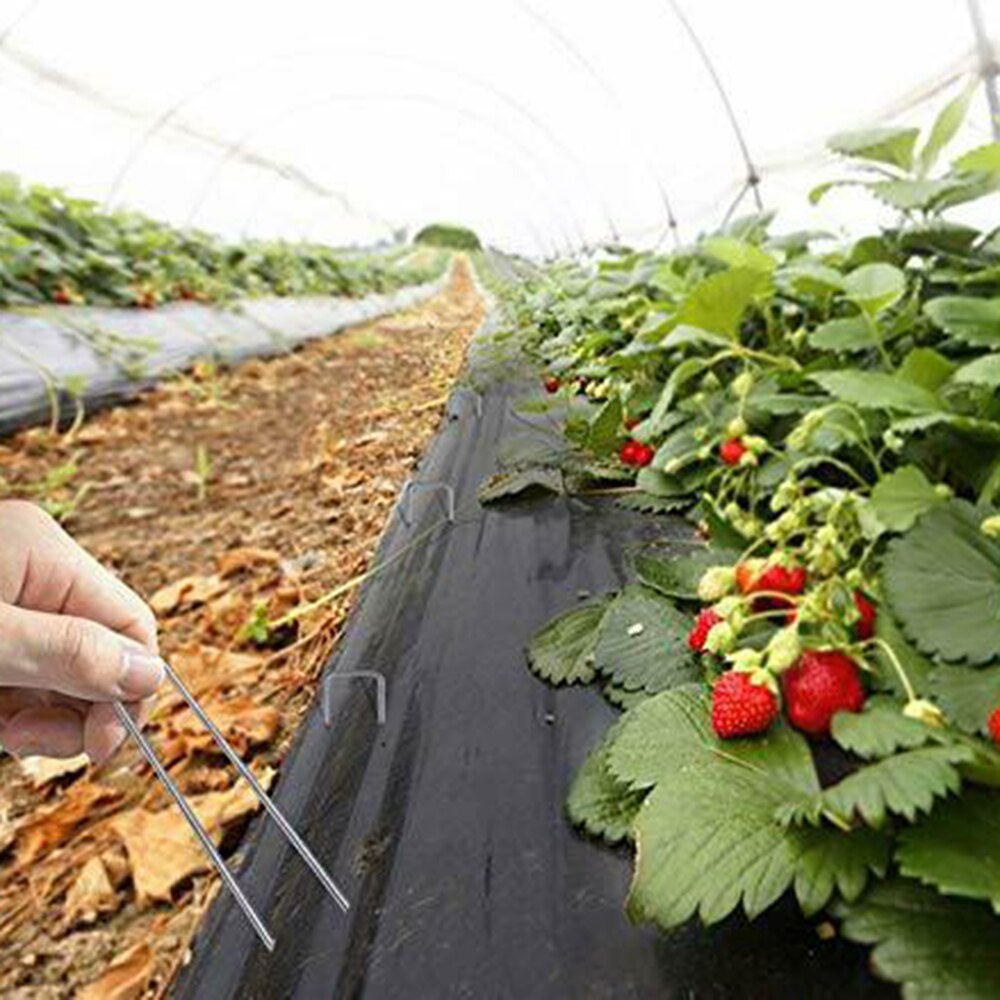 Yard U Shape Pegs Outdoor Galvanised Steel Securing Pegs Ground Staple ...