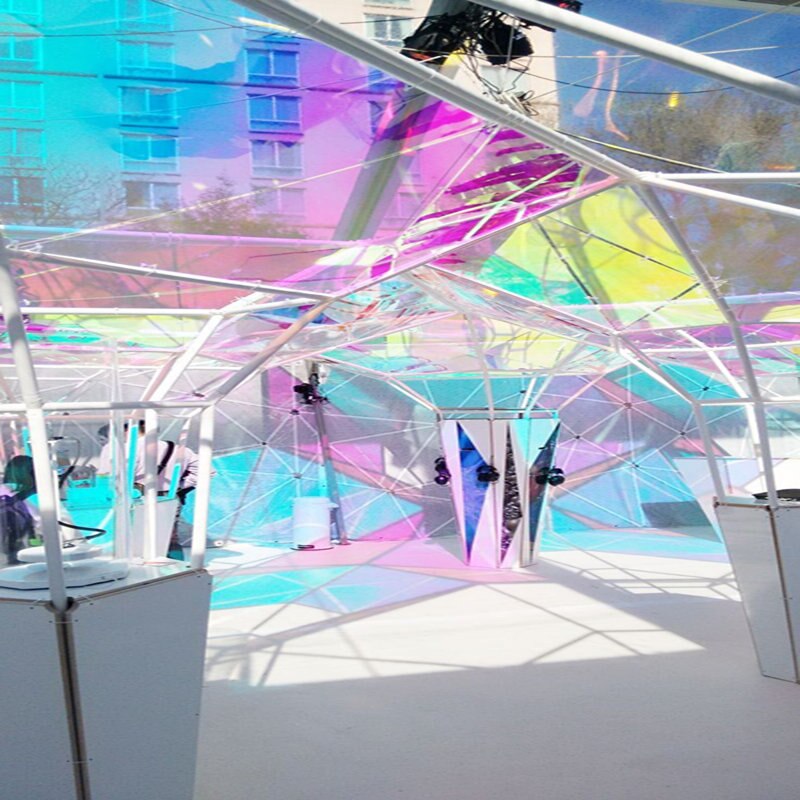 138x30cm Chameleon Blue Building Window Tint Film ... – Grandado