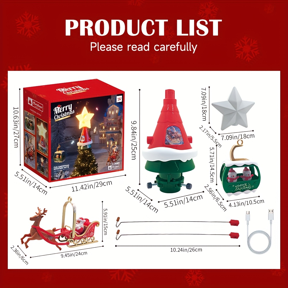 Christmas Tree Top Hat Rotating sled With Music& L... – Vicedeal