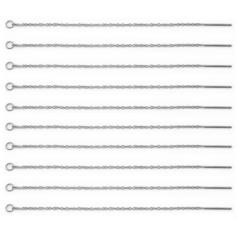 10Pcs Stainless Steel Earrings Ear Line Dangle Ear... – Grandado