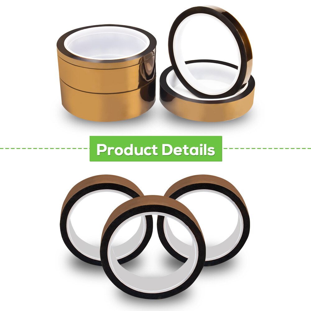 Ecowell Kapton tape 10mm Width 33 Length high temp... – Grandado