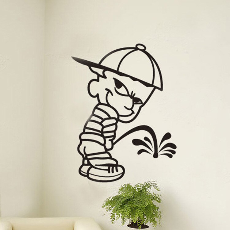 Funny Bad Boy Middle Finger Pee Piss On Anti Vinyl... – Grandado