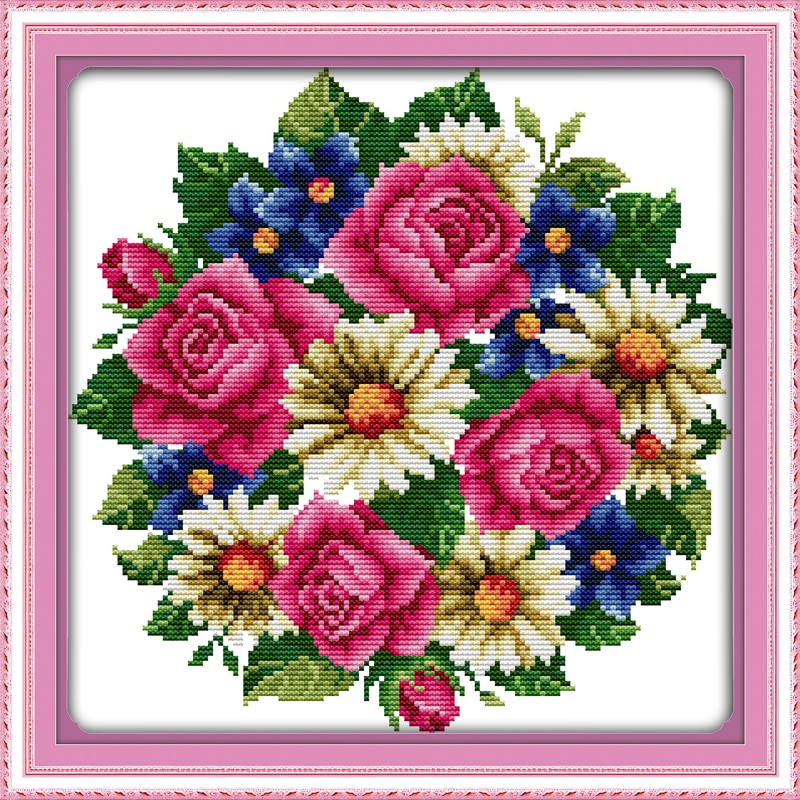 All flowers bloom together-rose cross stitch kit f... – Grandado