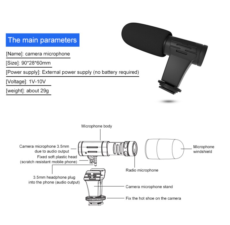 MIC-06 Camera Microphone Convenient Mobile Phone C... – Grandado