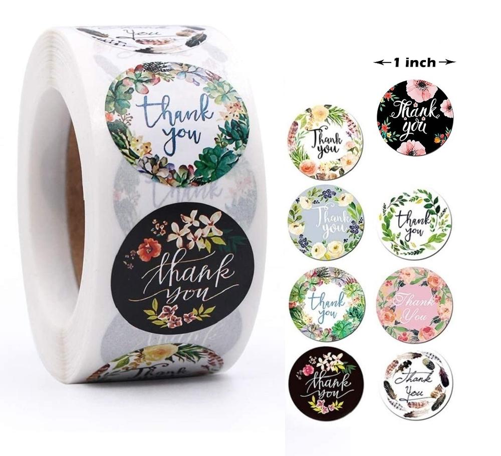 Valiosopa 500 stuks/rol bloemen bedankstickers set... – Vicedeal