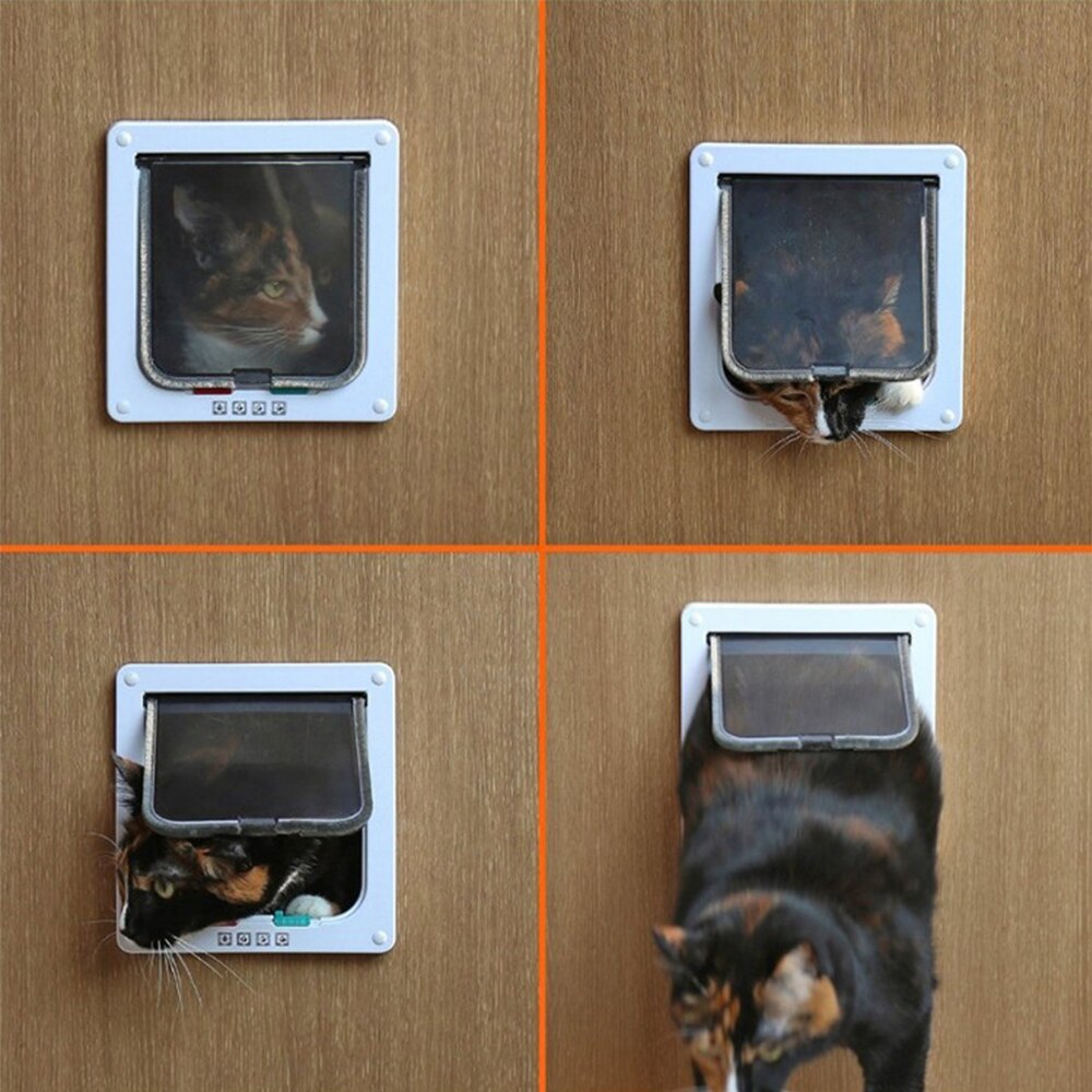 Cat Flap Door with 4 Way Locking Security Lock Fla... – Grandado