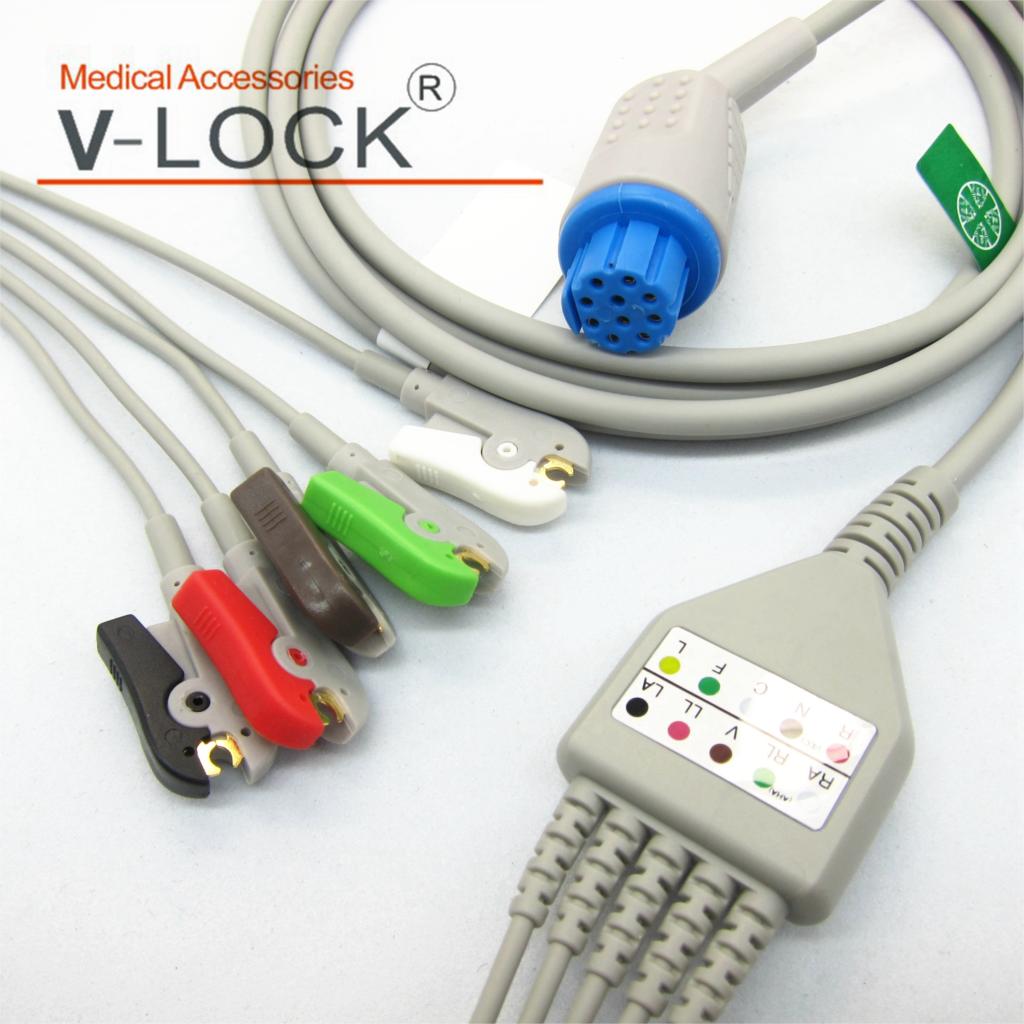 One-piece ECG cable and leadwires 3leads 5 leads s... – Vicedeal