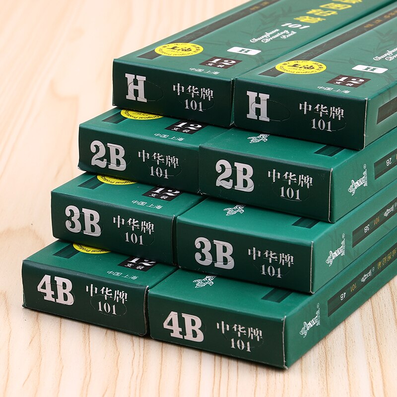 12 unids/lote HB 2B 2H lápices de madera de lápiz ... – Grandado