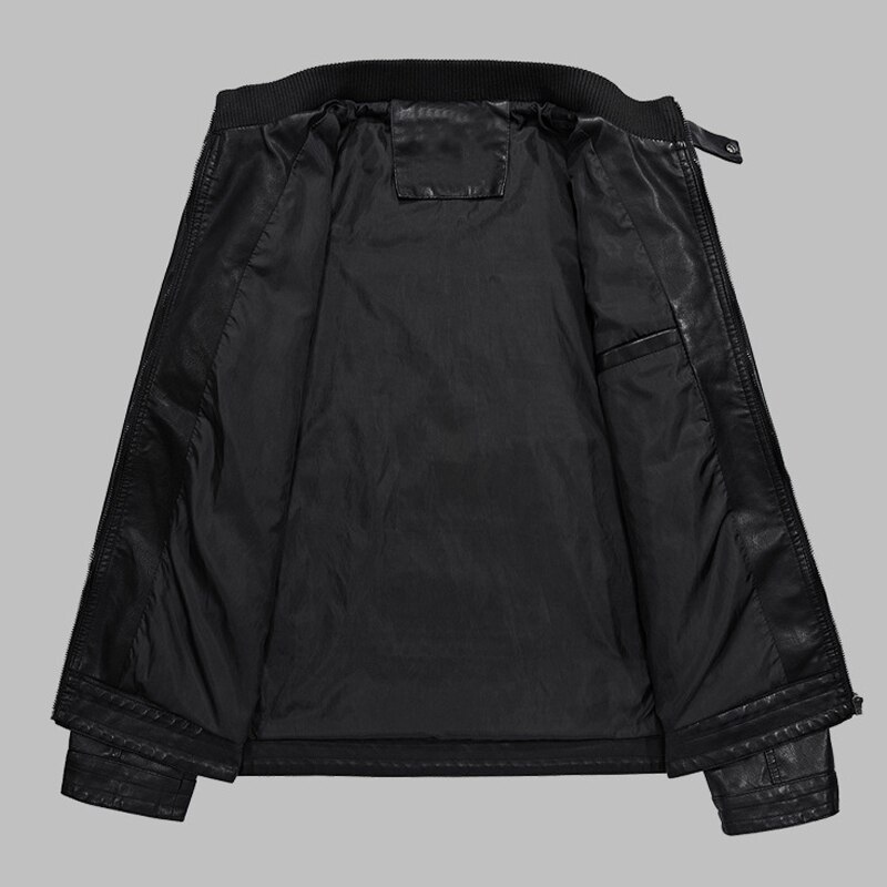 HZYEYO Motorcycle Jackets Men PU Leather Jacket Pu... – Grandado