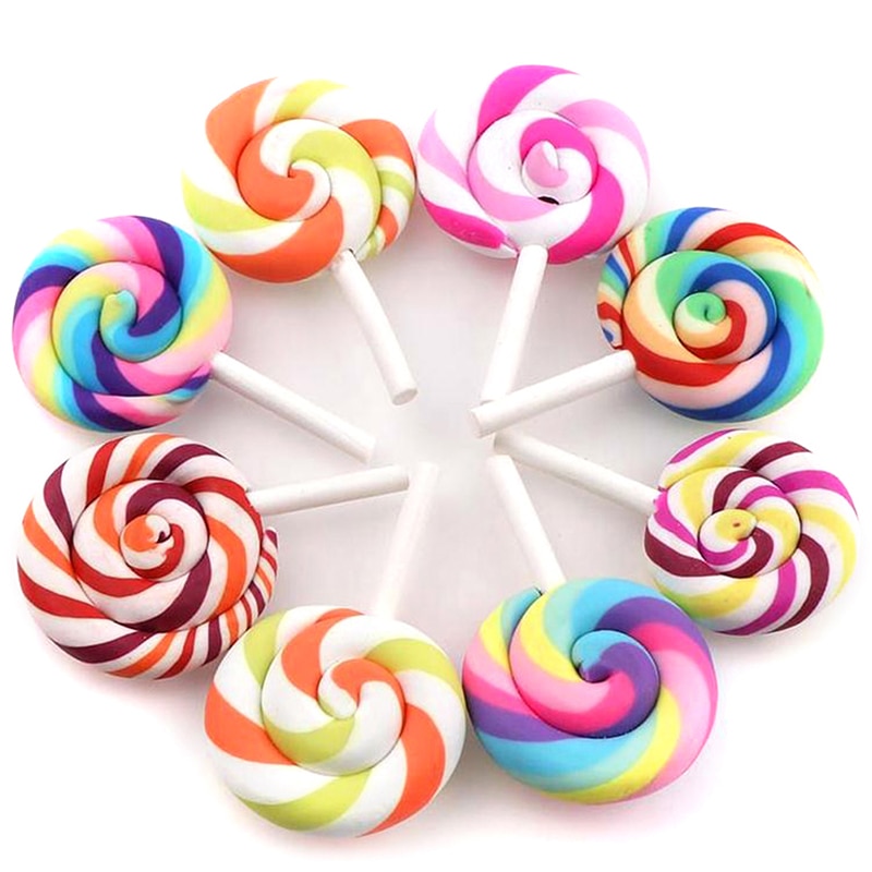 Polymer Clay Rainbow Color Lollipops Dollhouse Par... – Grandado