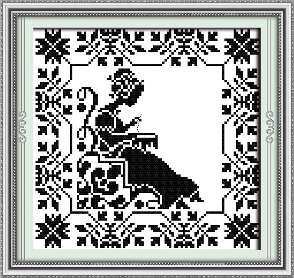 Monokrom broderade mor korsstygn kit aida 14ct 11c... – Grandado