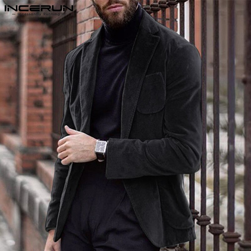 INCERUN Autumn Business Casual Mens Long Sleeve Bi... – Vicedeal