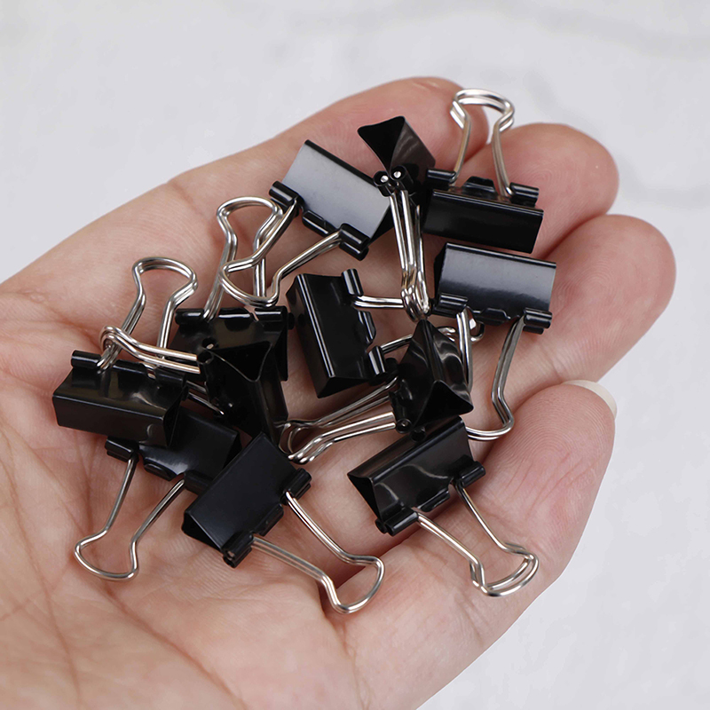 12pcs 15mm Black Metal Binder Clips Notes File Let... – Grandado