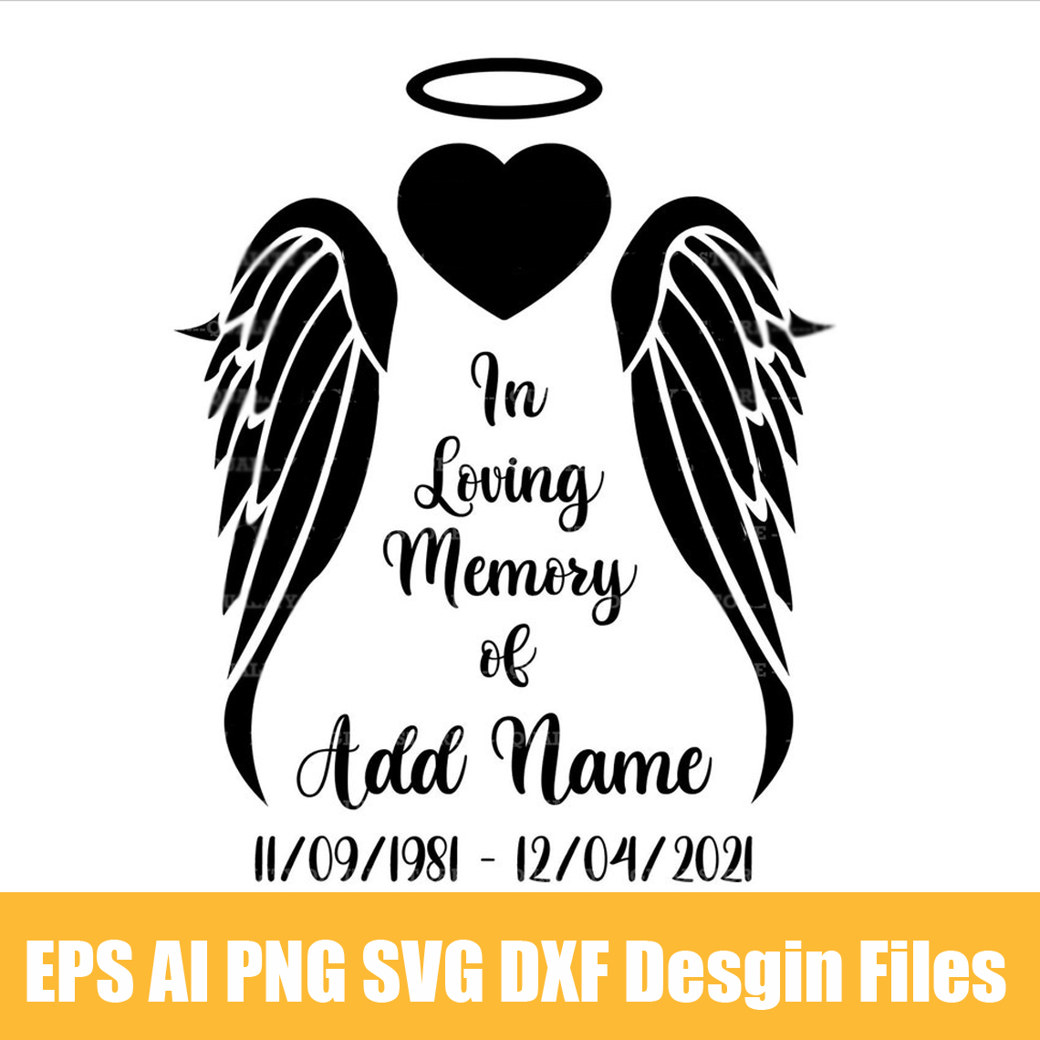 In Memory Angel Wings SVG EPS AI PNG Files for Cri... – Grandado