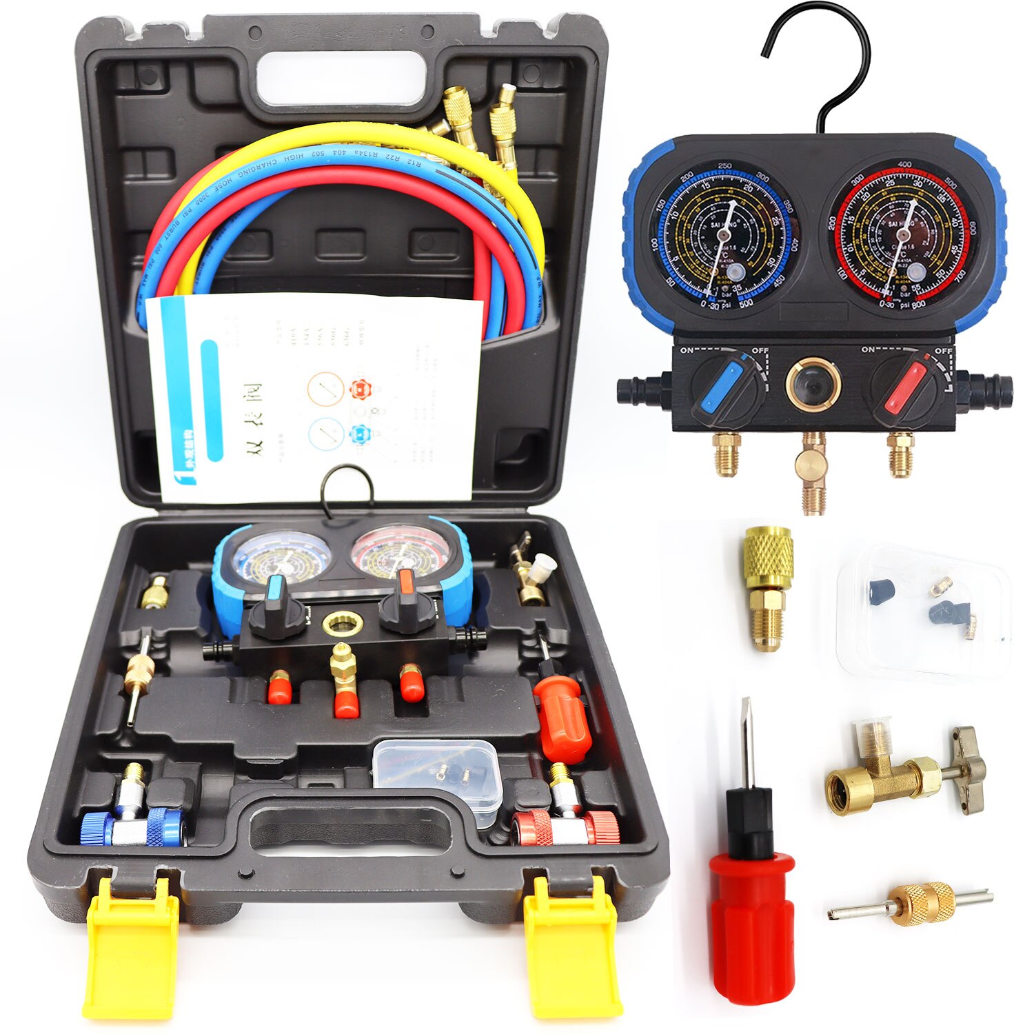 Tool Kit Set Auto Airconditioning Druk Manometer S... – Vicedeal