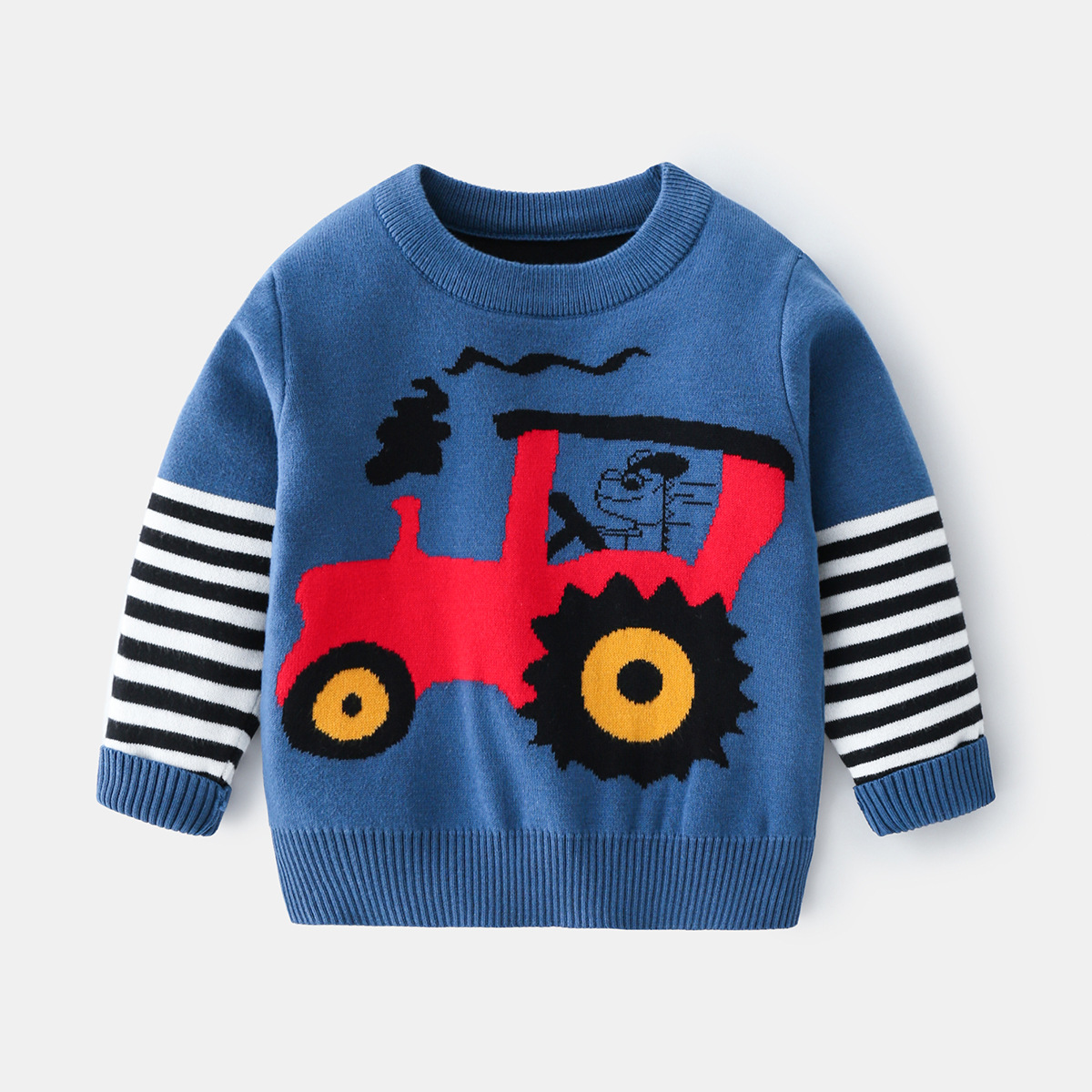 Pull tricoté en coton pour enfants, pull à manches... – Grandado