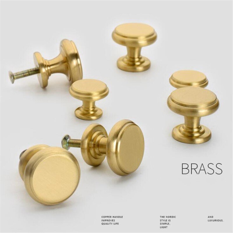 4pcs S/L Solid Brass Furniture Handles Copper Cabi... – Grandado