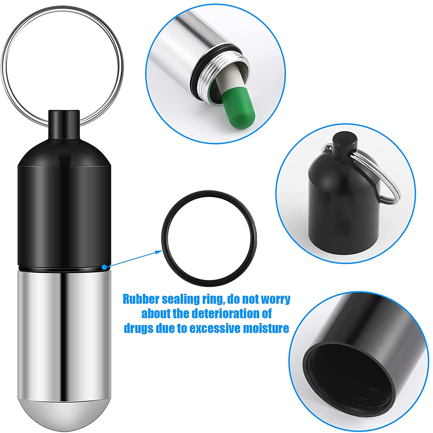 Mini Case Aluminum Stash Jar Keychain Pill Bottle ... – Vicedeal
