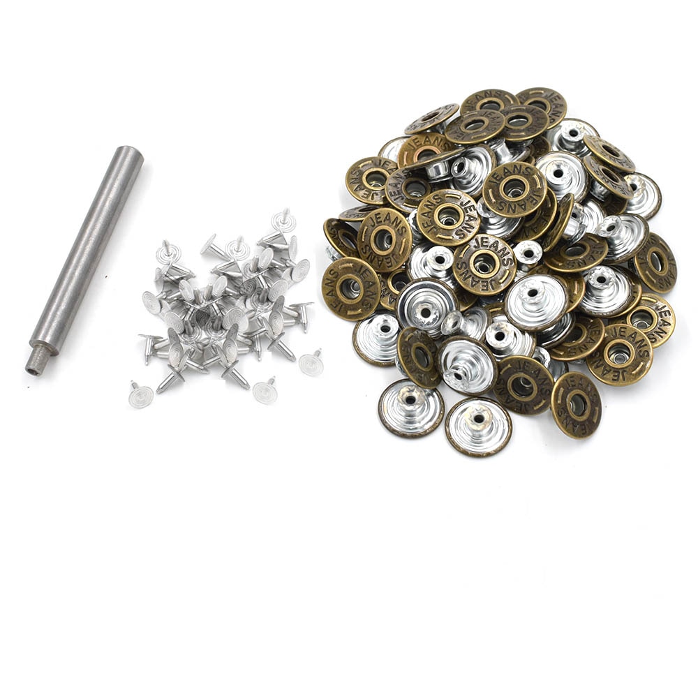 20 mm jeansknapper 15 sett / pakke + monteringsver... – Vicedeal