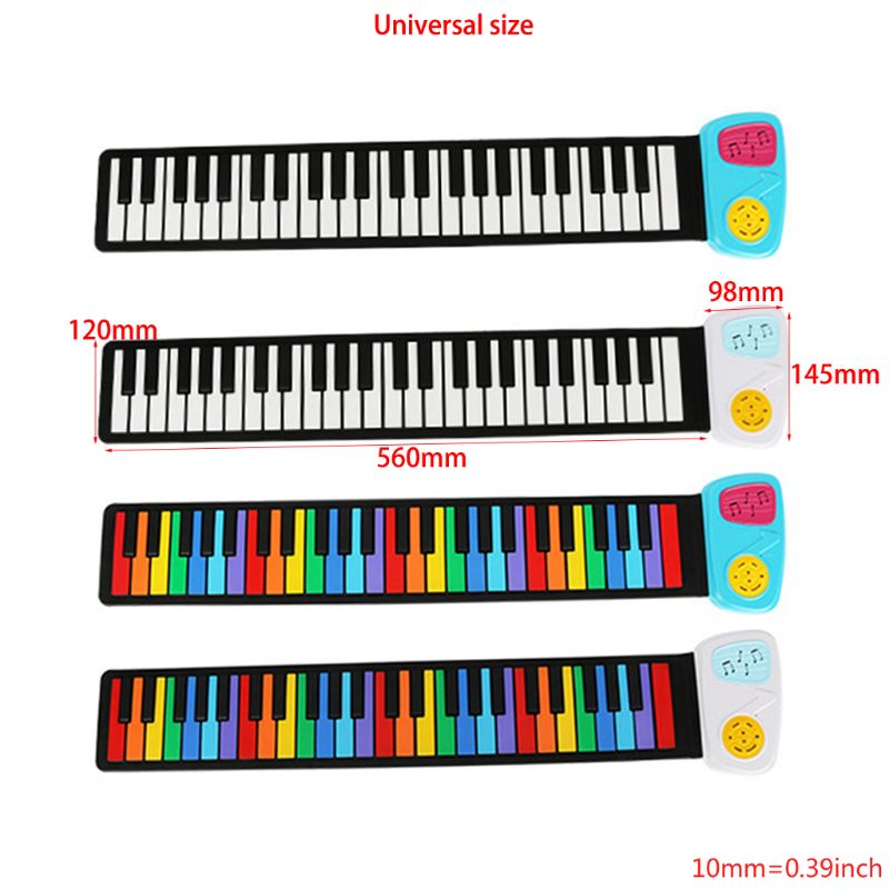 Rainbow Roll Up Piano,Portable Foldable Standard 4... – Grandado