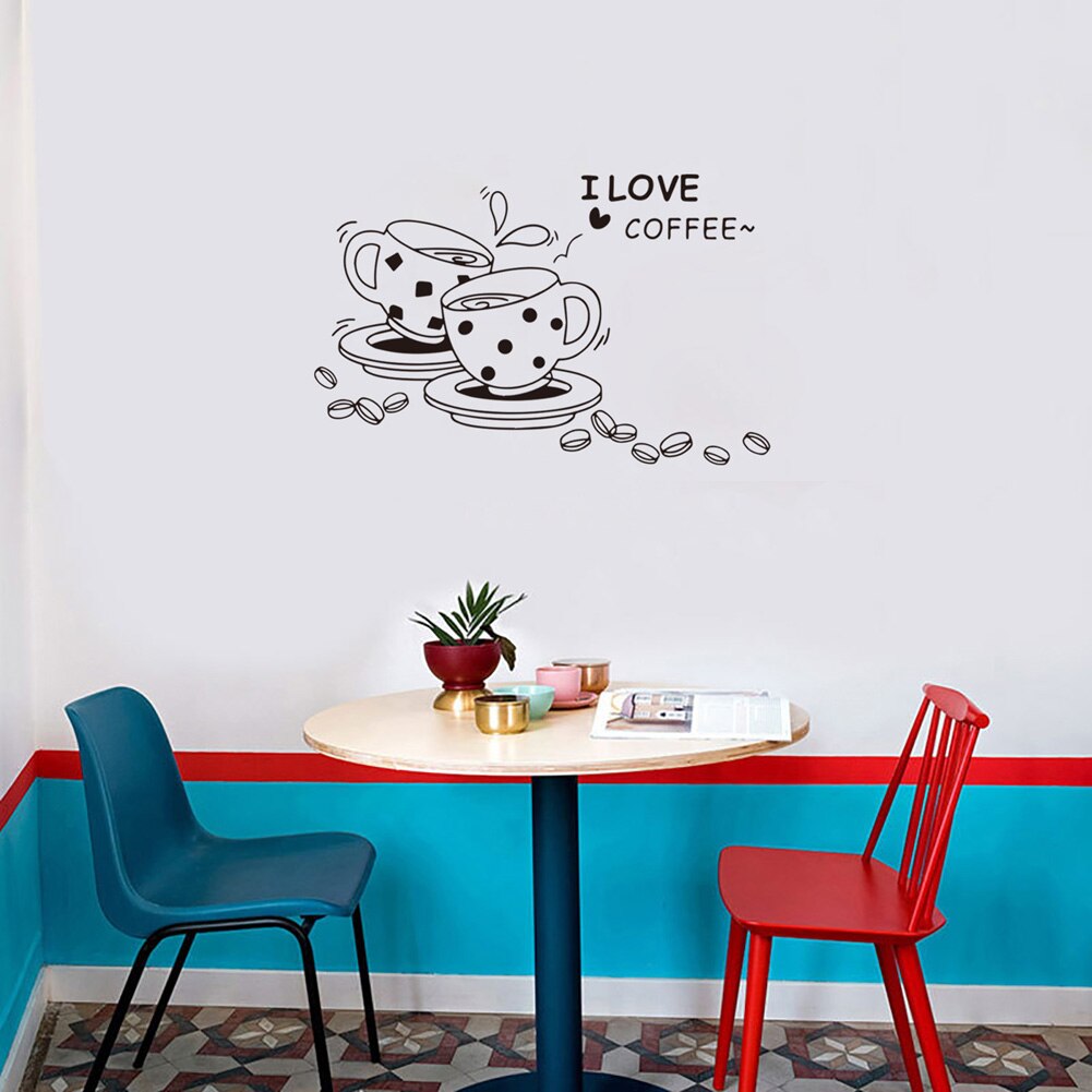 I Love Coffee Wall Sticker Coffee Cup Home Decorat... – Grandado