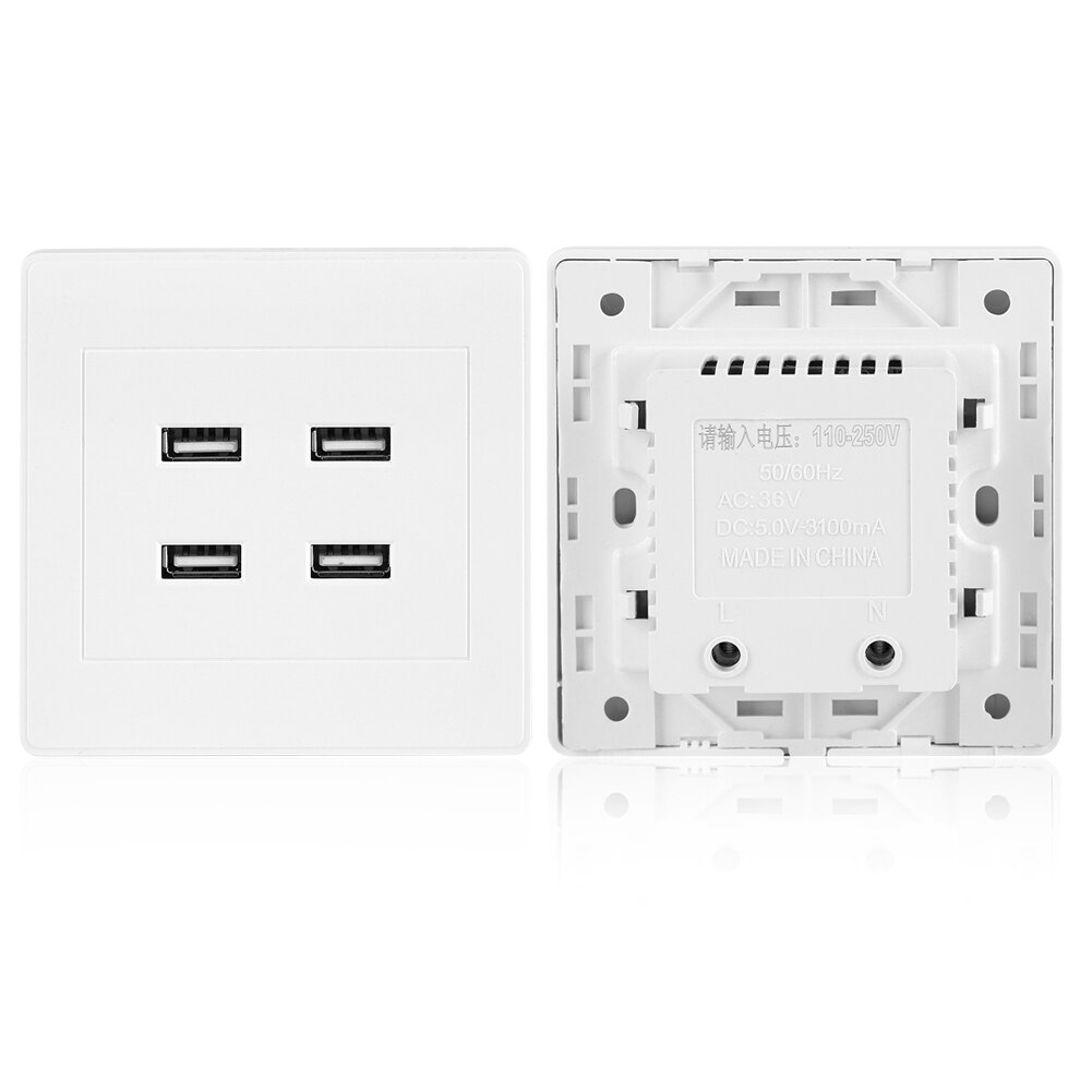 4 USB Ports DC 5V Wall Outlet Panel Plug Socke Hom... – Grandado